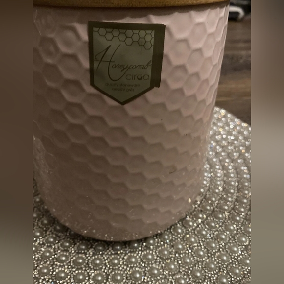 Ciroa | Kitchen | Ciroa Honeycomb Canister Bamboo Lid Blush Pink ...